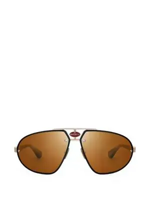 BUGATTI Logo-plaque Pilot-frame Sunglasses - Gold