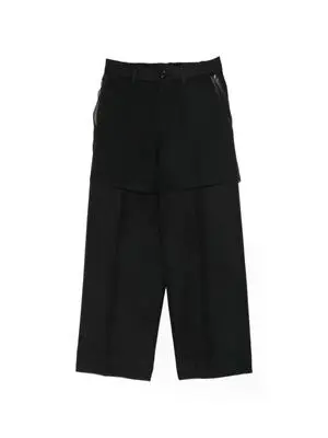 Undercover Layered-panel Wide-leg Trousers - Black