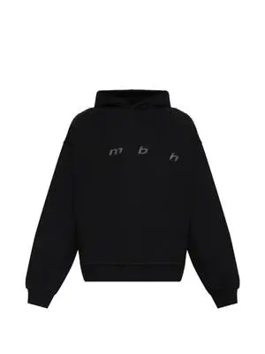 MISBHV Graphic-print Raw-edge Hoodie - Black