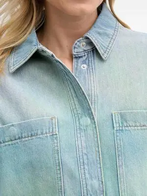 MOS MOSH Rhinestone Embellished Denim Shirt