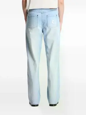 KARL KANI Logo Embroidered Faded Jeans