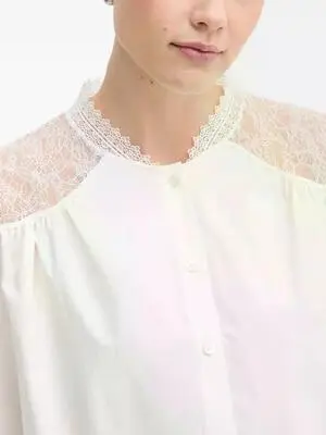 MOS MOSH Lace Panel Gathered Shirt