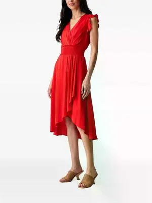 MORGAN Rwally Ruffled Asymmetric-hem Midi Dress