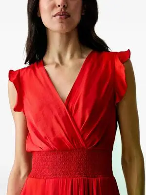 MORGAN Rwally Ruffled Asymmetric-hem Midi Dress