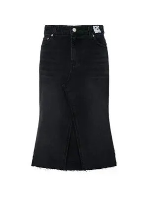 RE CODE Distressed Hem Midi Skirt