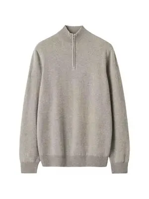 Soft Goat Quarter-zip Cashmere Sweater - Neutrals