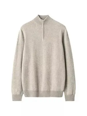 Soft Goat Quarter-zip Cashmere Sweater - Neutrals