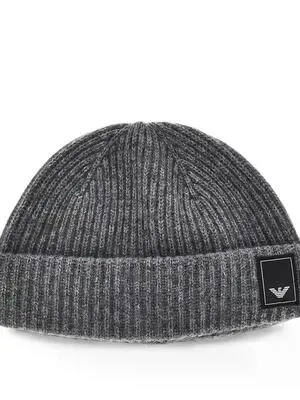 Emporio Armani Ribbed Knit Beanie Hat