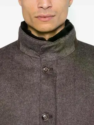 BARBA NAPOLI Raven Fur-collar Bomber Jacket