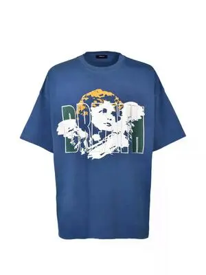BREATH Angel-print Box-fit T-shirt - Blue