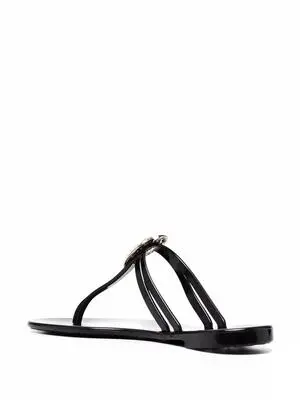 Moschino Crystal-heart Flip-flop Sandals