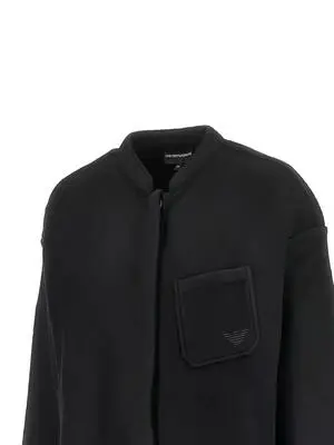 Emporio Armani Logo-embroidered Band Collar Jacket