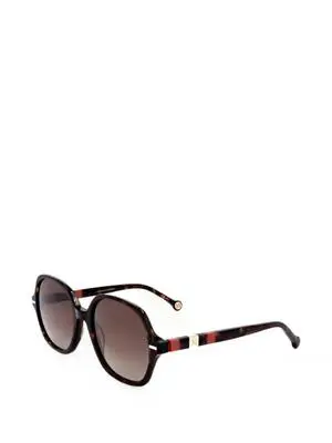 Carolina Herrera Tortoiseshell-effect Geometric-frame Sunglasses - Brown