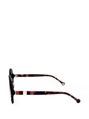 Carolina Herrera Tortoiseshell-effect Geometric-frame Sunglasses