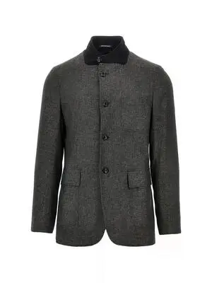 Emporio Armani Mélange-effect High-neck Jacket