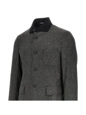 Emporio Armani Mélange-effect High-neck Jacket
