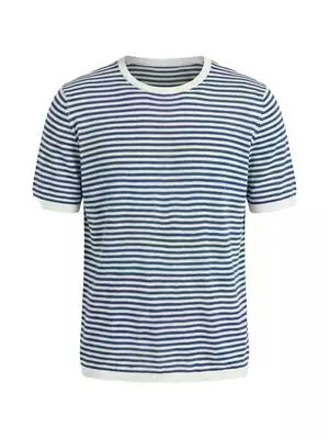 DOMAINE DES ARTISTES Striped Linen T-shirt - Blue