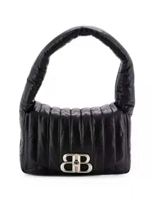 Balenciaga Monaco Sling Bag Padded Quilted Leather Small Shoulder Bag - Black