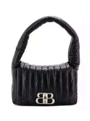 Balenciaga Padded Quilted Leather Shoulder Bag - Black