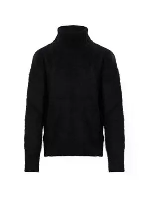 UMA WANG Roll-neck Brushed Sweater - Black