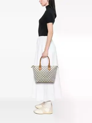 LOUIS VUITTON Damier Azur Saleya Pm Handbag - White