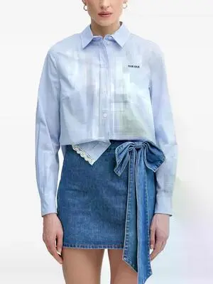 OUI Lace-trim Checked Shirt - Blue
