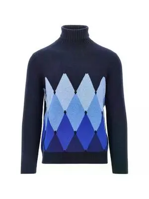 BALLANTYNE Argyle Cashmere Sweater - Blue