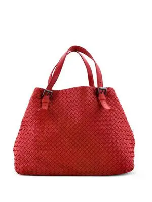 Bottega Veneta A-shape Intrecciato Nappa Tote Bag - Red
