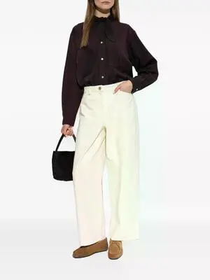 FORTE_FORTE Tie-neck Patch-pocket Shirt