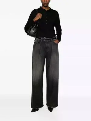 VICOLO Long-sleeve Polo Sweater - Black