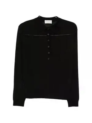 VICOLO Long-sleeve Polo Sweater - Black