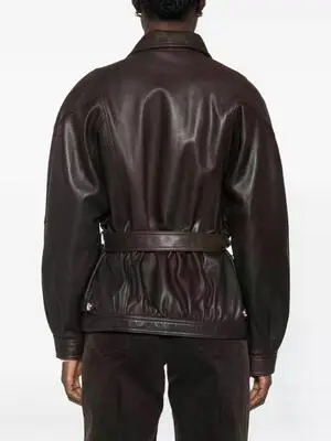Maje Belted Leather Jacket