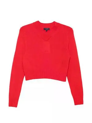 Soeur Jonas Ribbed-knit V-neck Sweater - Red