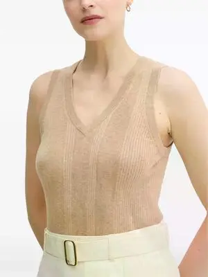 MOS MOSH Mmrelena Tani Ribbed-knit V-neck Top