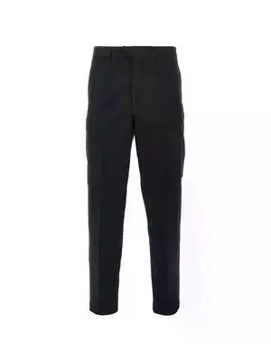 Emporio Armani Straight-leg Cotton Trousers - Blue