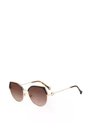 Carolina Herrera Geometric-frame Sunglasses - Gold