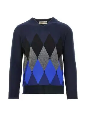 BALLANTYNE Argyle Cashmere Sweater - Blue