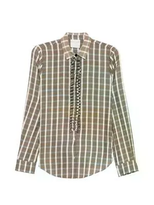 FORTE_FORTE Ruffled Check Shirt