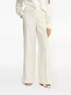 MOS MOSH Mmbeata Crochet-trim Wide-leg Trousers - Neutrals
