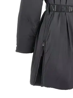 Emporio Armani Padded Hooded Jacket With Logo Belt