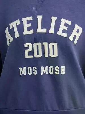 MOS MOSH Logo Print Drop Shoulder Sweatshirt