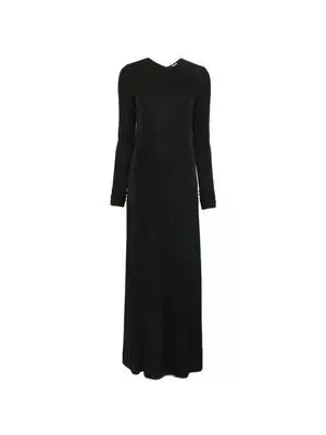 TOTEME Long-sleeve Maxi Dress With Rear Zip Fastening - Black
