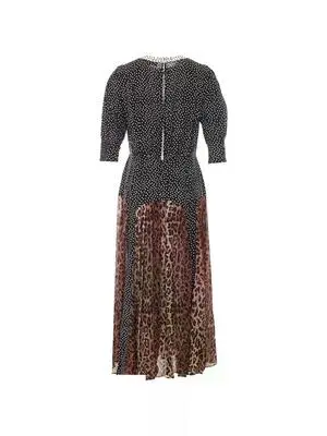 Rixo Leopard-print Polka-dot Maxi Dress