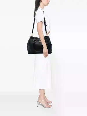 Prada 2010-2026 Vitello Daino Open Convertible Tote Satchel