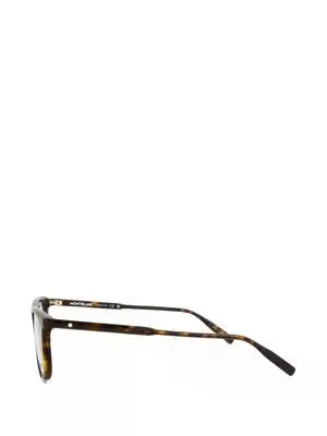 Montblanc Tortoiseshell-effect Rectangle-frame Glasses - Brown