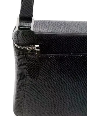 TOTEME Clip Palmellato-patent Shoulder Bag - Black
