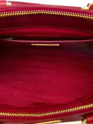 Prada 2000-2013 Mini Saffiano Lux Galleria Double Zip Satchel
