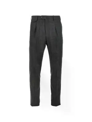 PT TORINO Check-pattern Pleated Trousers