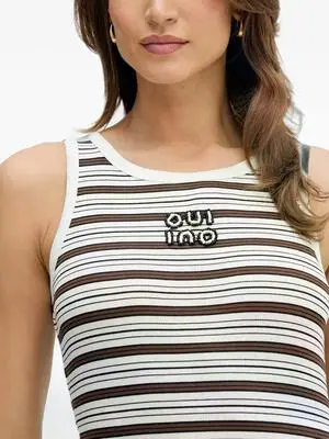 OUI Beaded Striped Tank Top