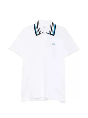 Loewe Anagram-embroidered Striped-collar Polo Shirt